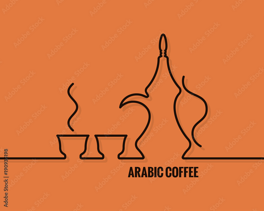 arabic coffee logo. Line concept design background Stock Vector | Adobe ...