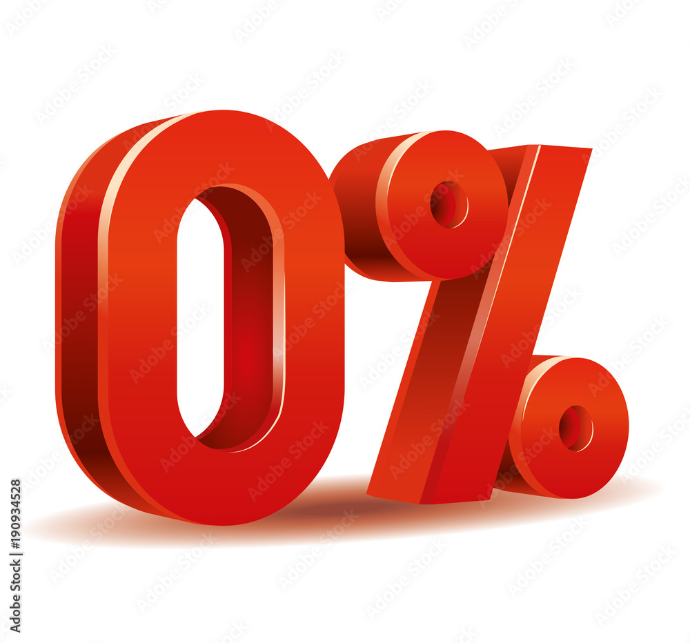 illustration vector of 0 percent in white background Stock Vector ...