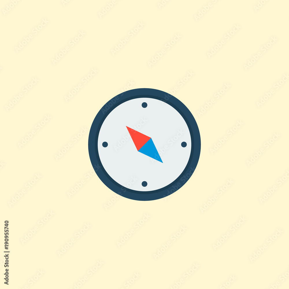 Compass icon flat element. Vector illustration of compass icon flat ...