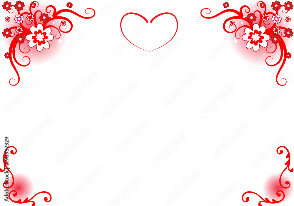heart shape design border Stock Illustration | Adobe Stock