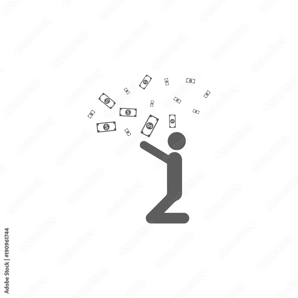 a man throws money icon. Element of finance and business icon. Premium ...