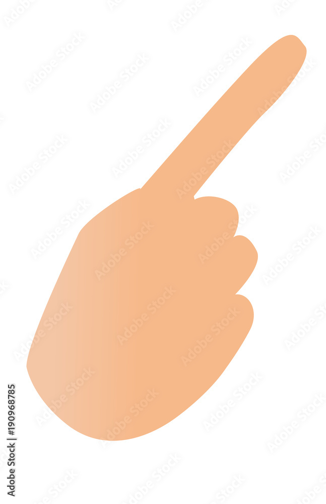 Human hand with index finger pointing up vector cartoon illustration ...