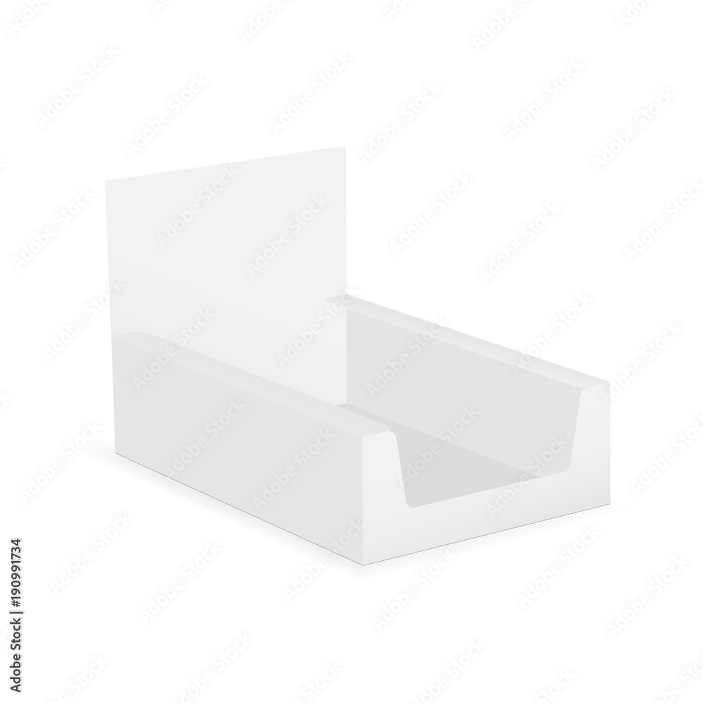 Empty product display box mock-up, isolated on white background - half ...