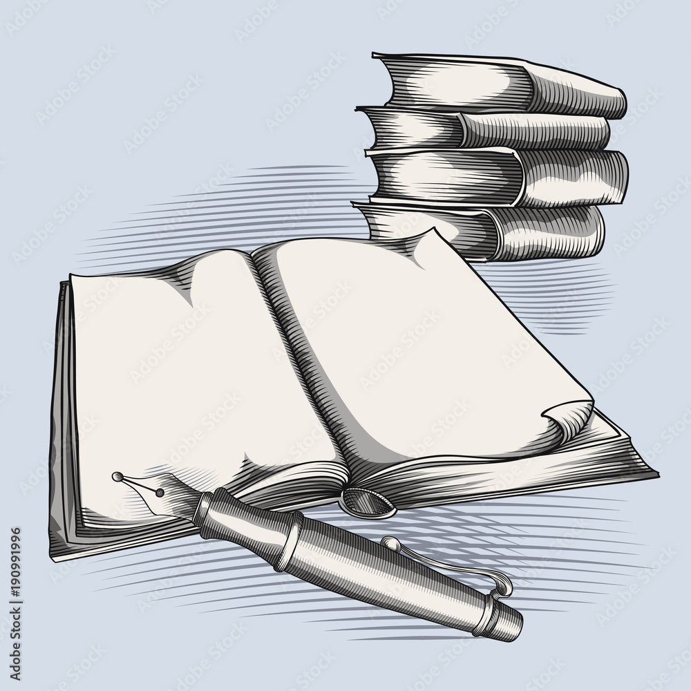 Open Book With Pen