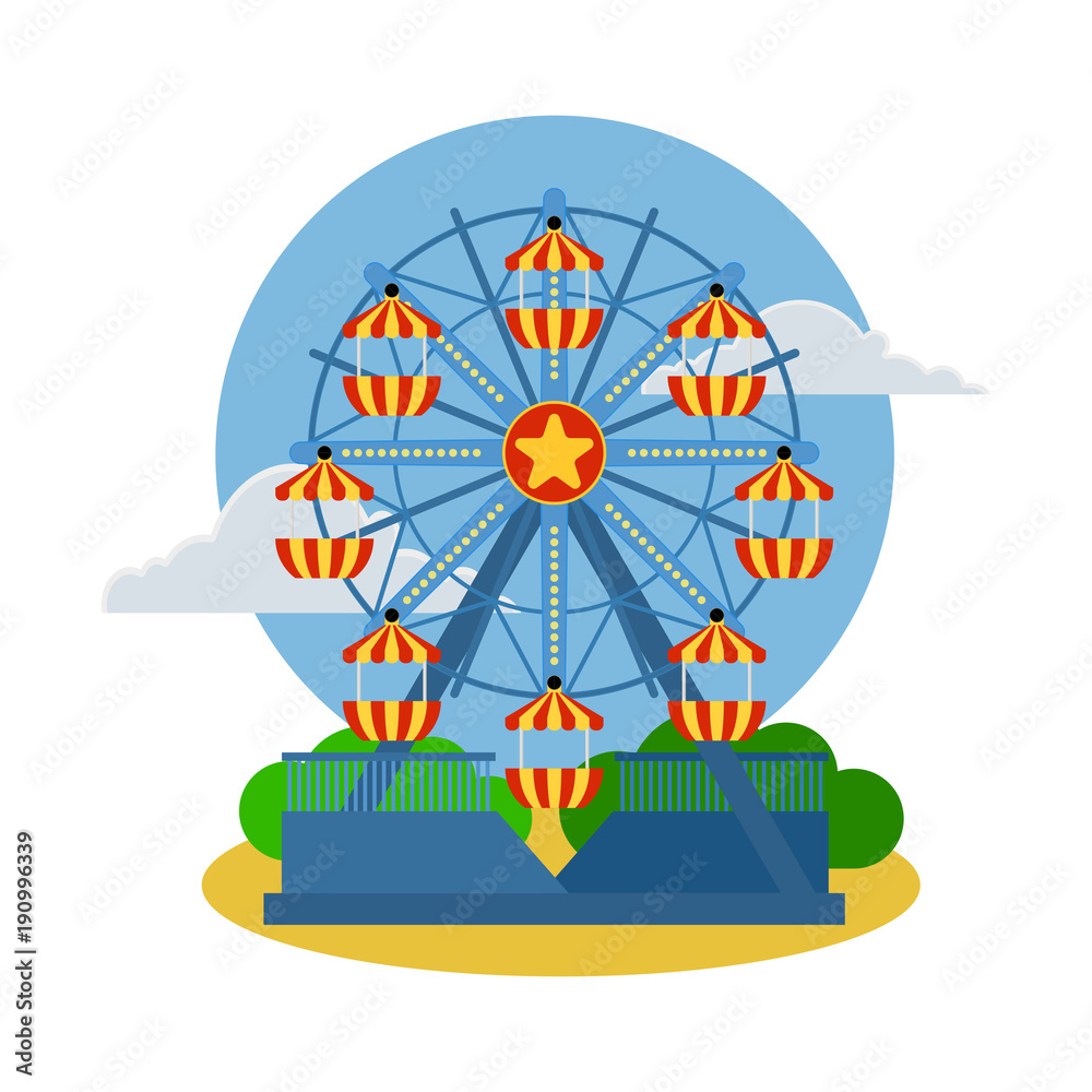 Vintage Ferris Wheel Cartoon