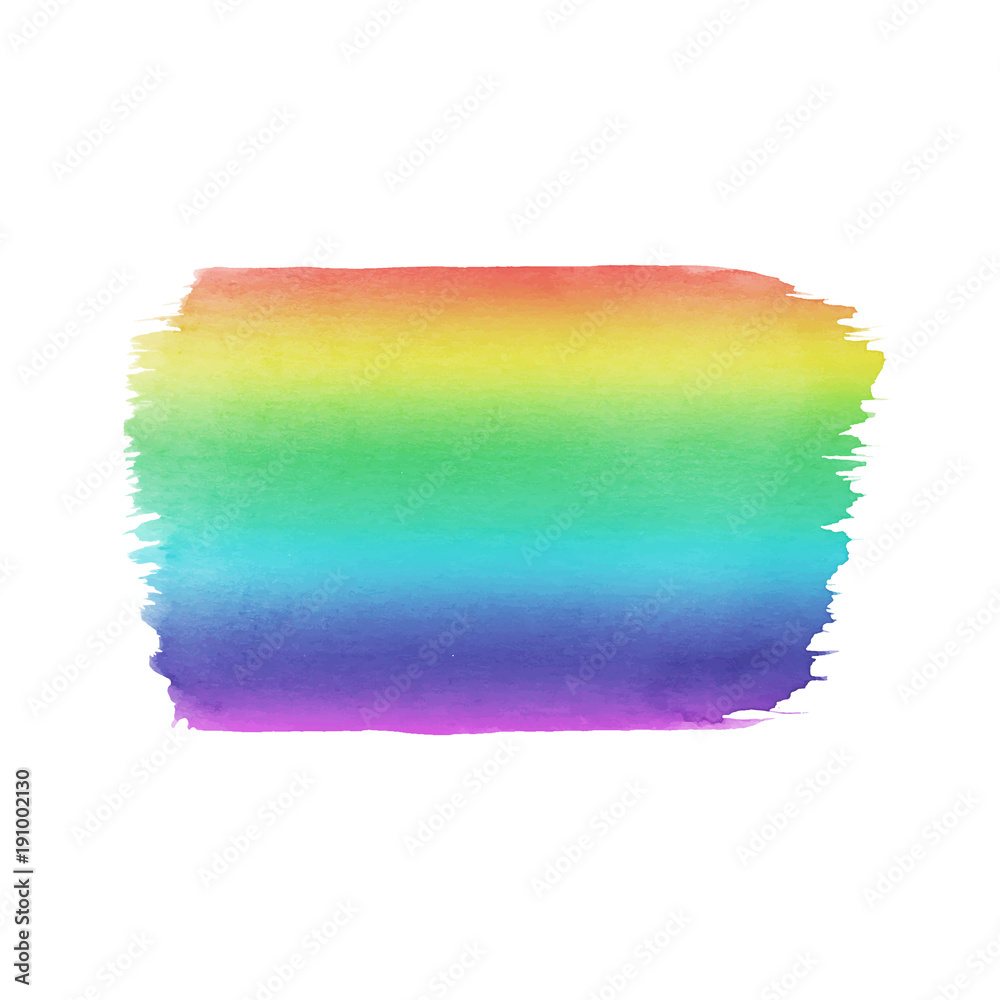 Hand painted rainbow watercolor smudge texture isolated on the w Stock ...