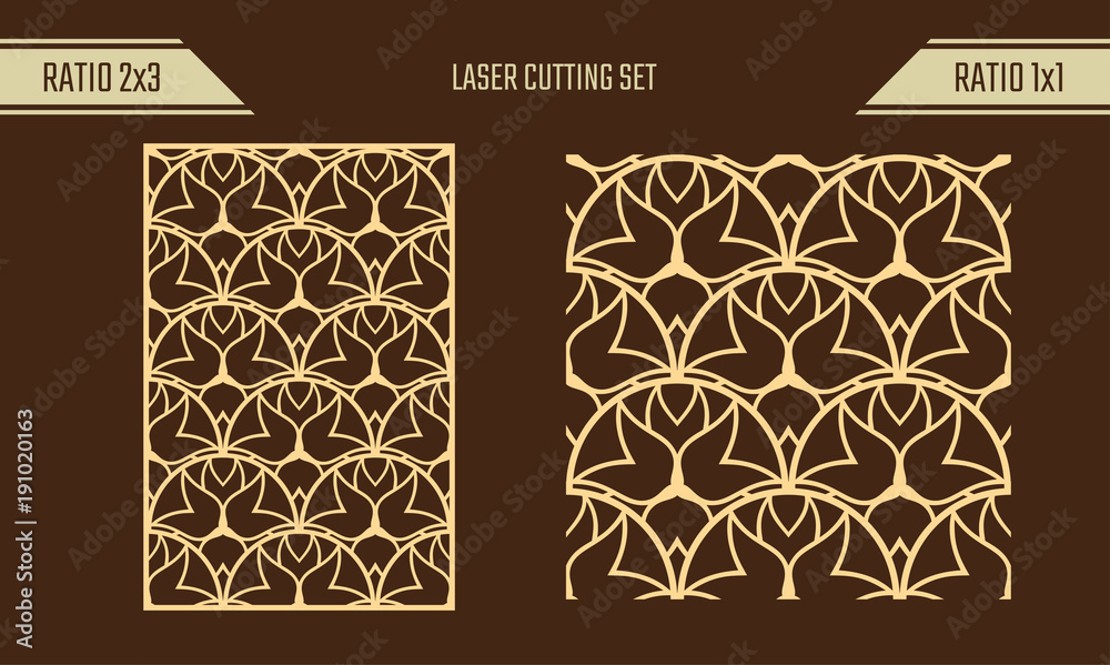 DIY Laser Cutting set. Woodcut Vector Panel. Plywood Lasercut Eastern ...