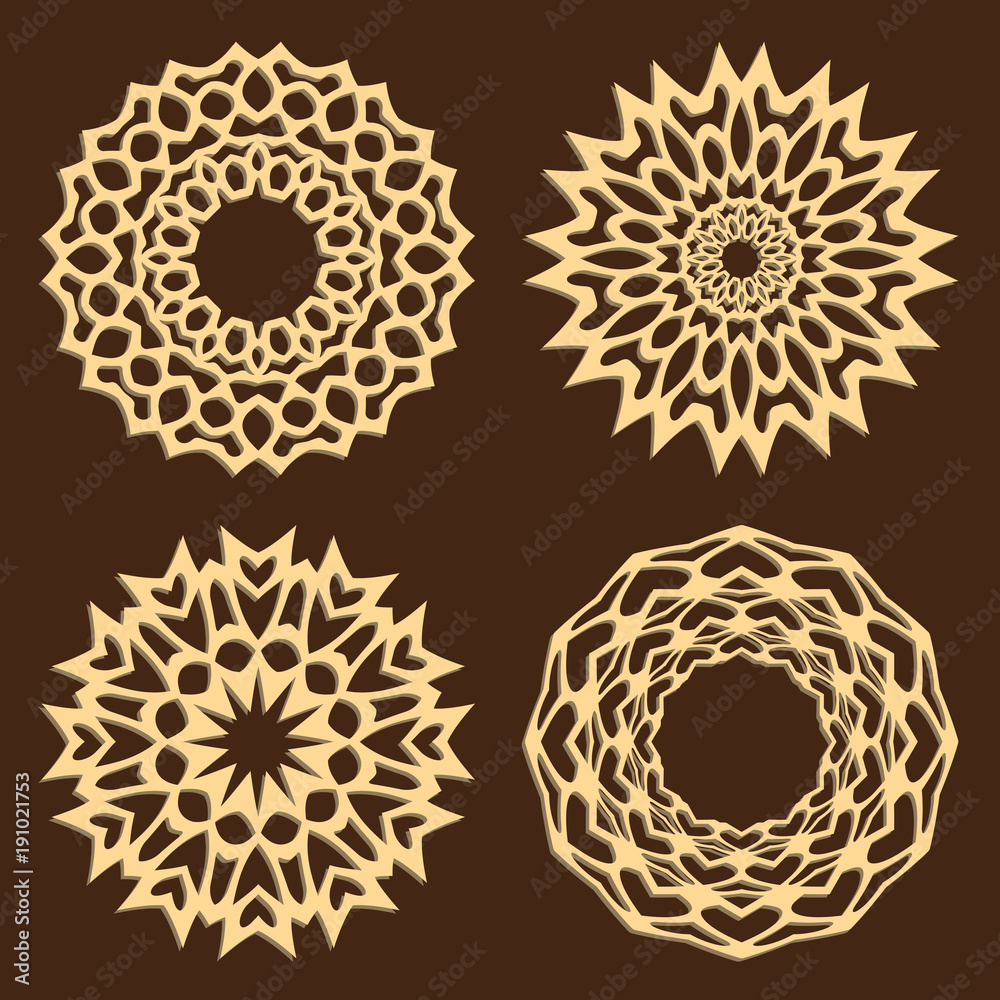 DIY laser cutting patterns. Jigsaw die cut ornaments. Islamic cutout ...