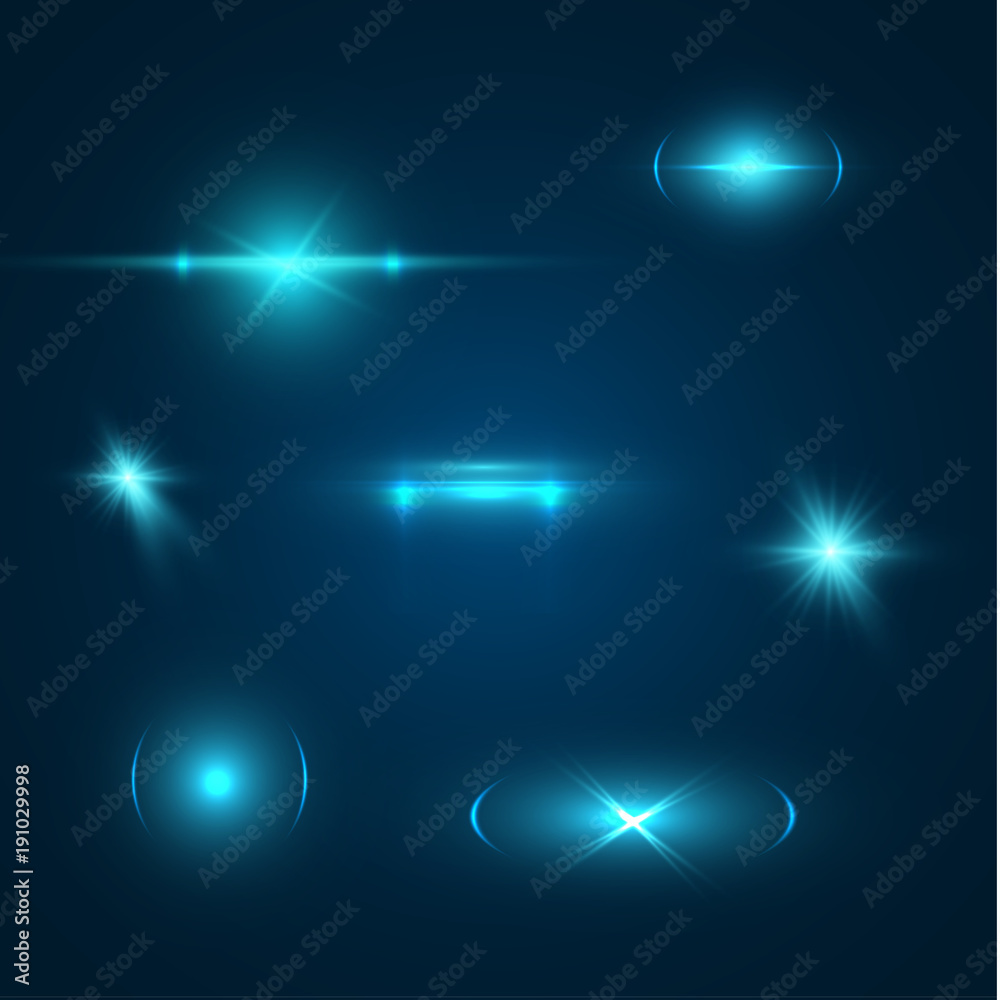 Realistic Lens Flare Collection. Light Effect on transparent background ...