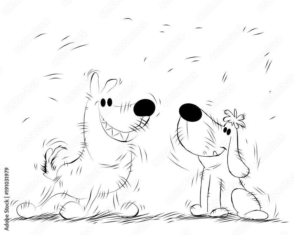 Funny Dogs For A Walk Stock Vector Adobe Stock funny-dogs-for-a-walk-stock-vector-adobe-stock
