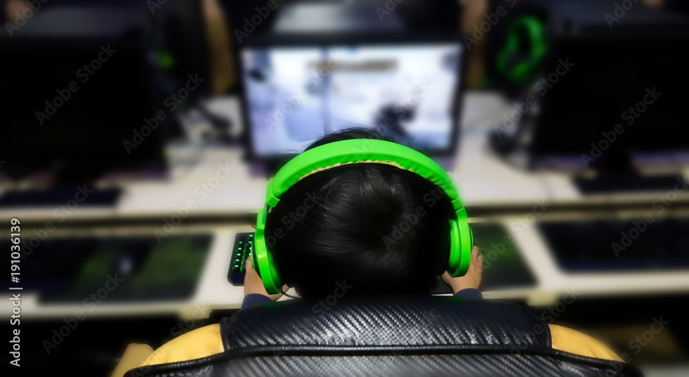 Stressed gamer while playing computer games until morning at internet ...