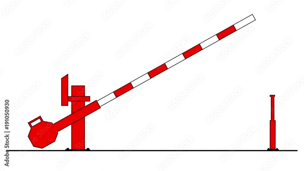 2d animation of Manual Rising Arm Barriers on white background Stock ...
