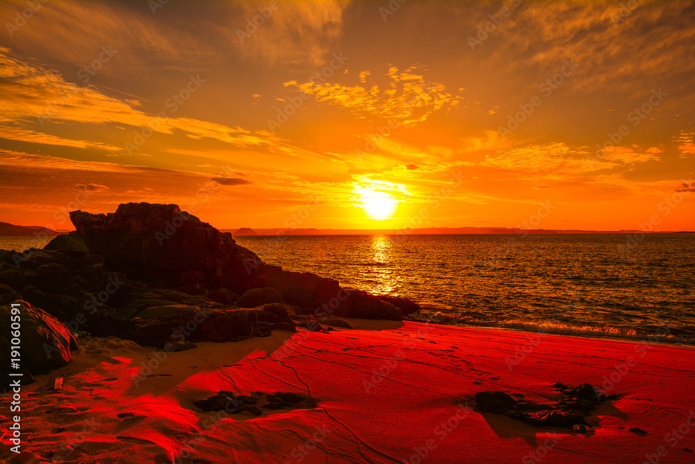 Japan Fukuoka Itoshima Hukunoura Beautiful Sunset Stock Photo | Adobe Stock