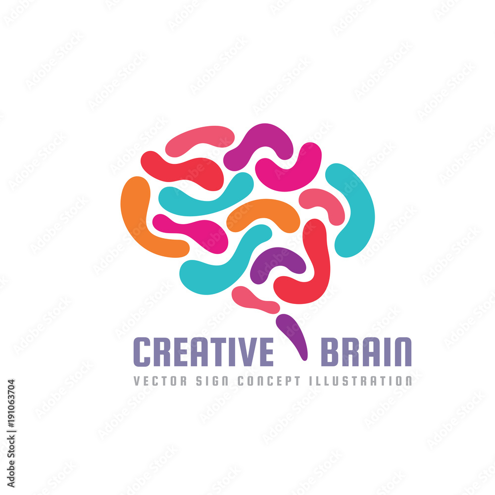 Human creative brain - vector logo template concept illustration in ...