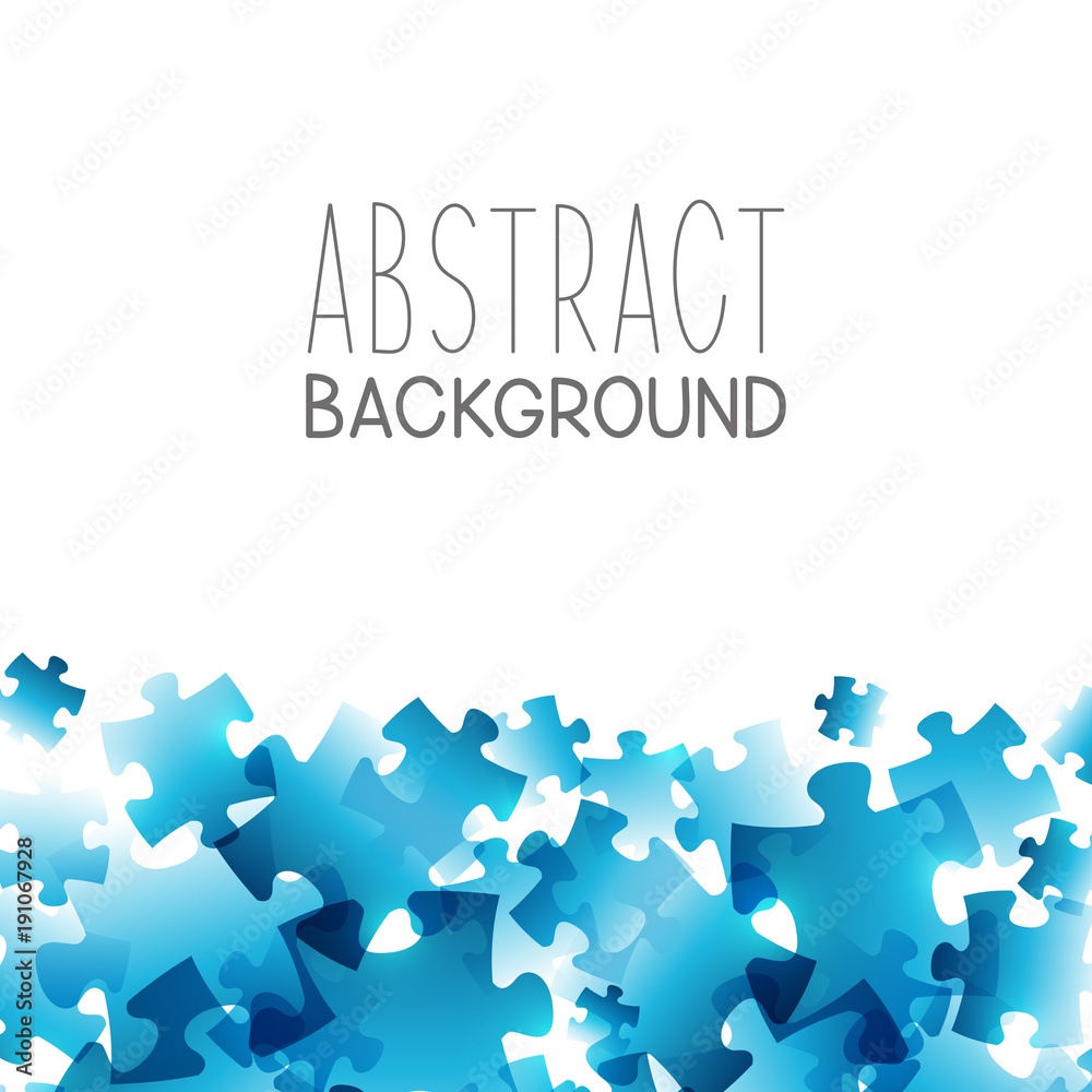 Abstract background with blue puzzle elements Stock Vector | Adobe Stock