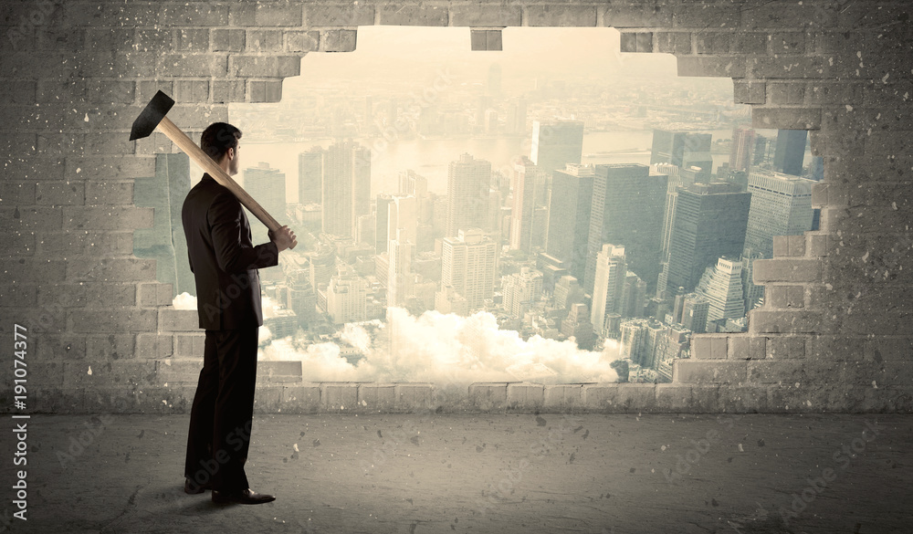 Person Breaking Through Wall