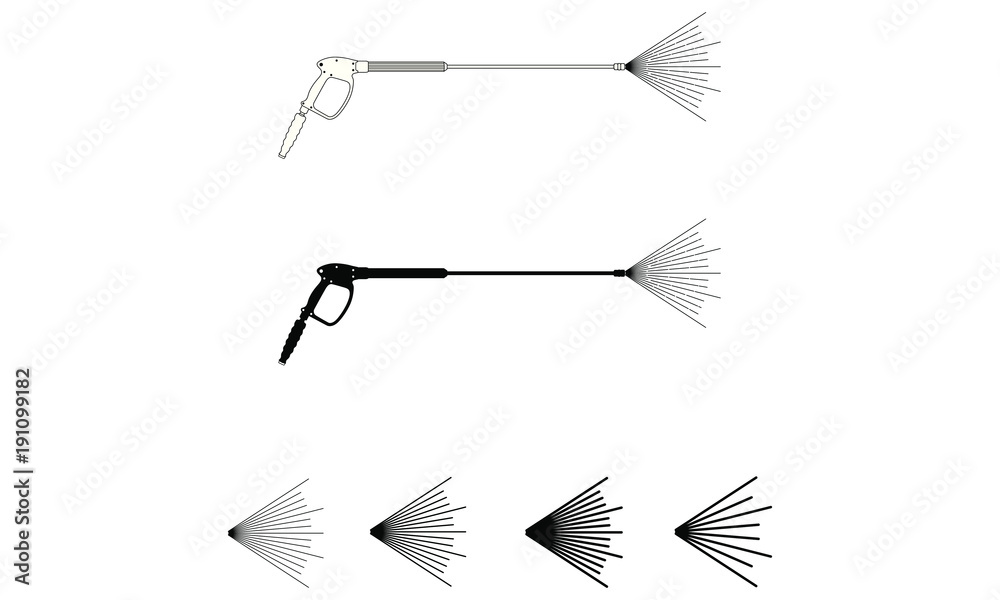 Power washer with various spray patterns Stock Vector | Adobe Stock