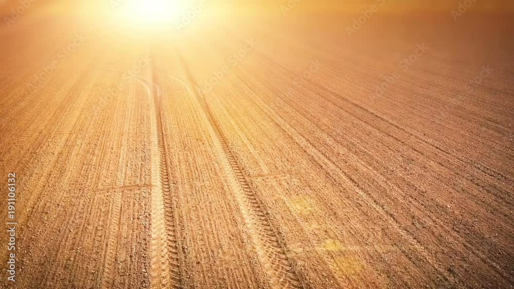 Aerial view of plowed agricultural fields. Nature background Stock ...