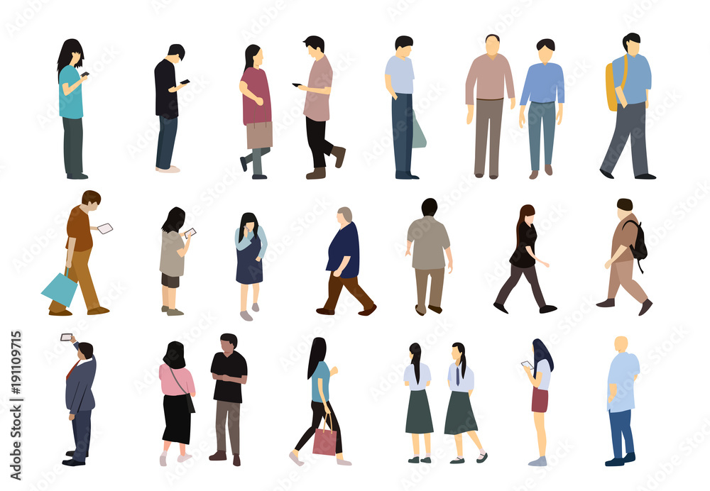 Set of people in simple flat cartoon vector design Stock Vector | Adobe ...