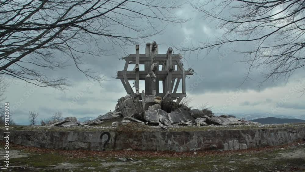 Destroyed Monument. Memorial from World War II. Monument commemorates ...