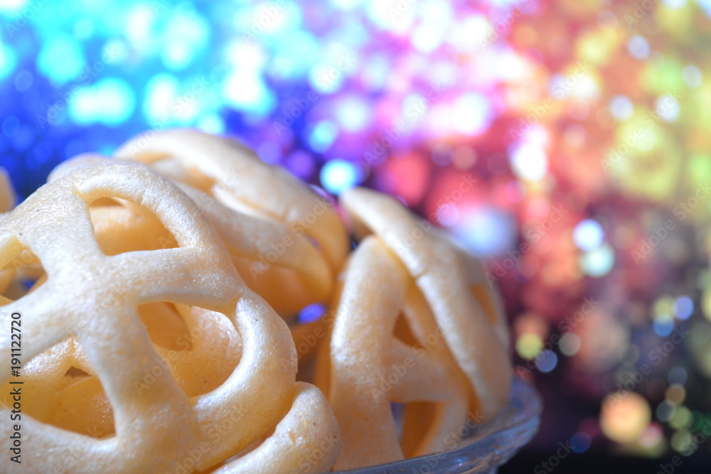 Frituras de harina en forma de rueda Stock Photo | Adobe Stock