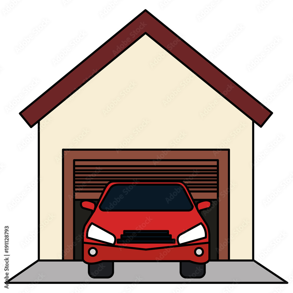 garage building with car vector illustration design vector de Stock ...
