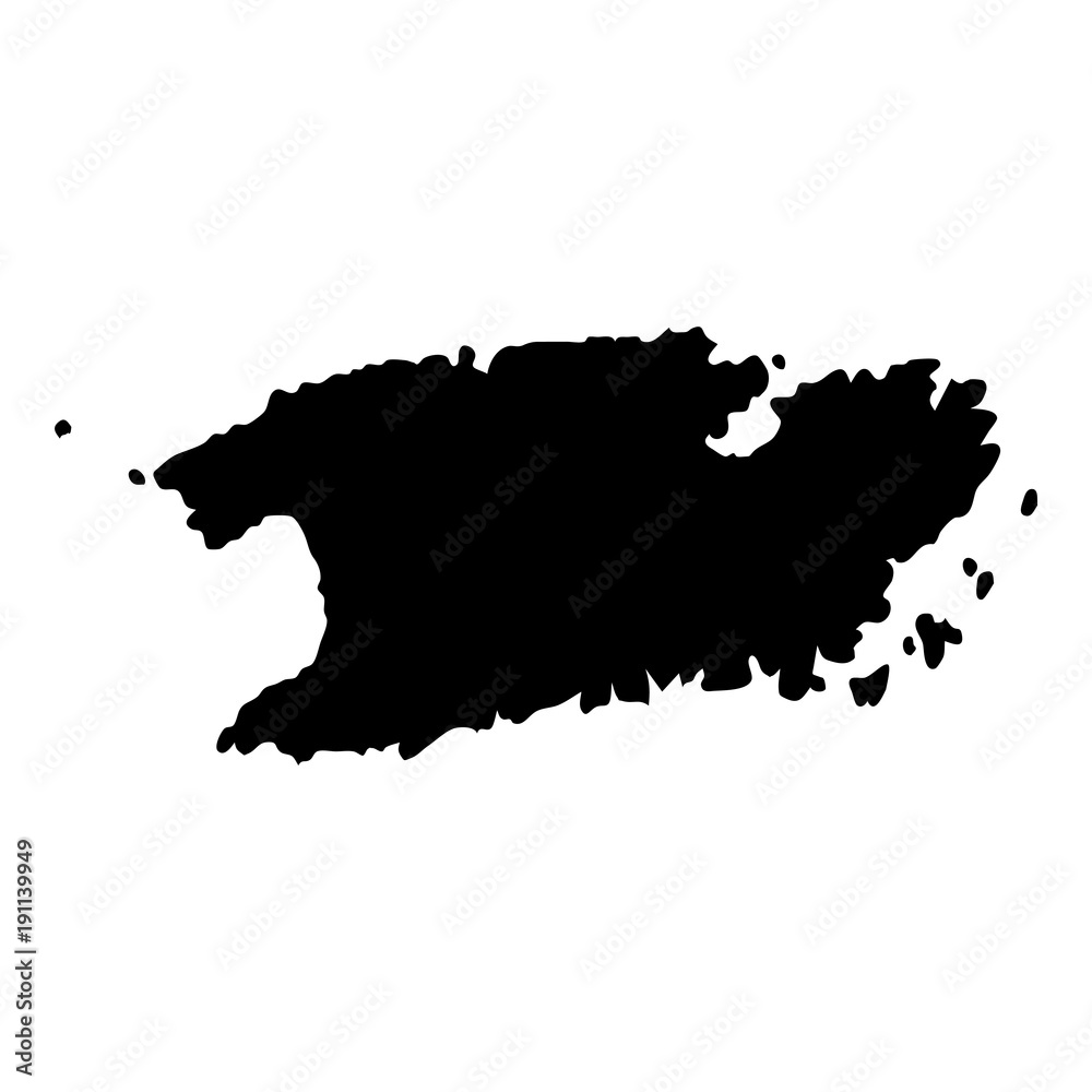 Vis map. Island silhouette icon. Isolated Vis black map outline. Vector ...