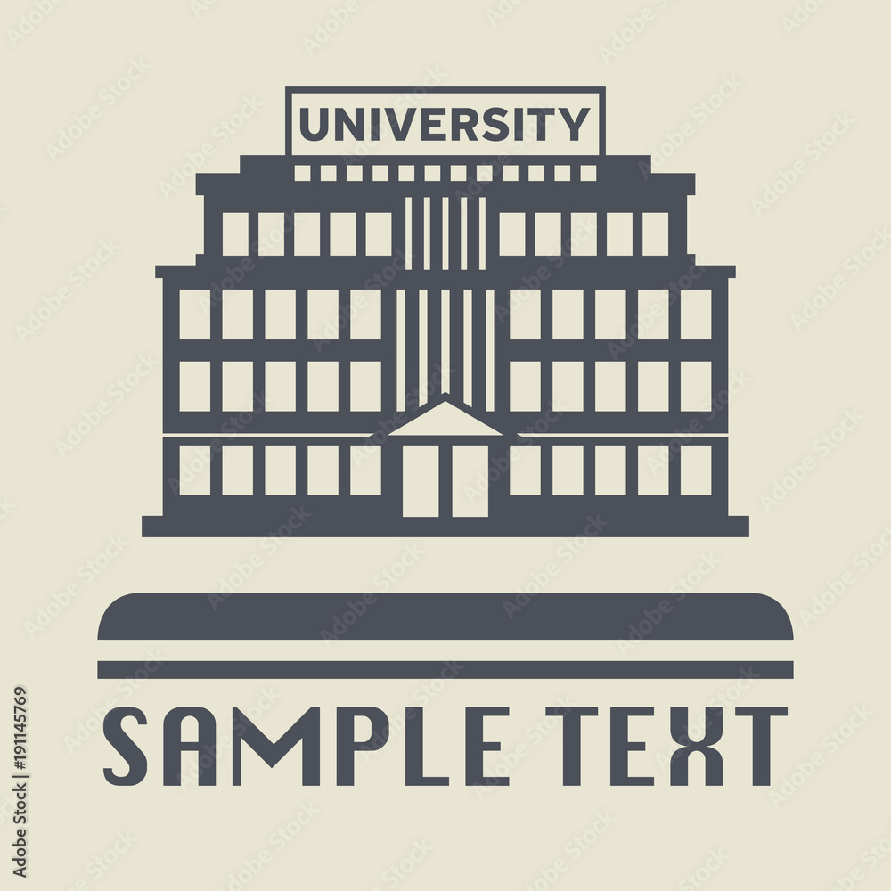 University building icon or sign Stock Vector | Adobe Stock