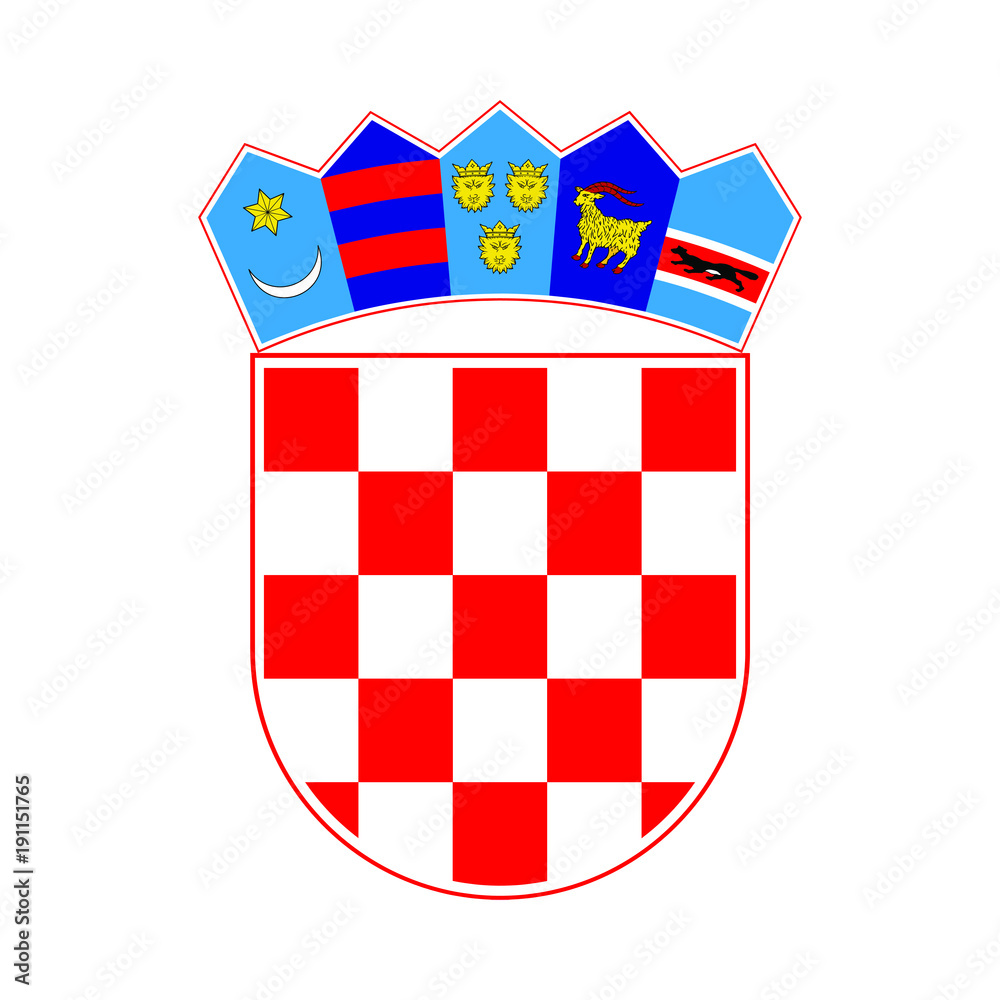 Croatia coat of arms. Isolated symbol on white background. Sign vector ...