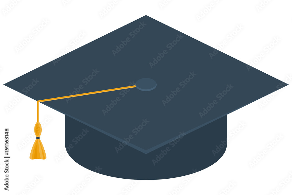 School college university education cartoon icon poster hat brush ...