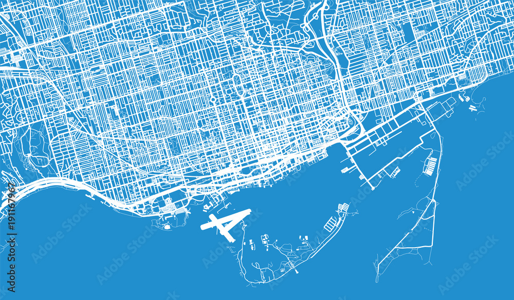 Poster Urban vector city map of Toronto, Canada – Wall Art | UkPosters