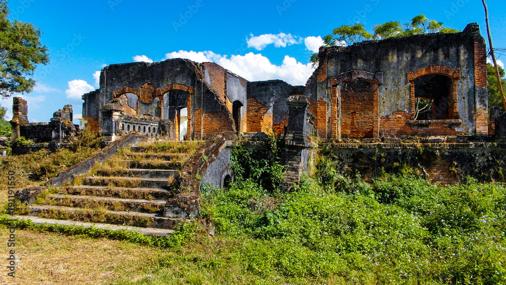 Hospital ruins of Muang Khoun, former capital of Xieng Khuang province ...