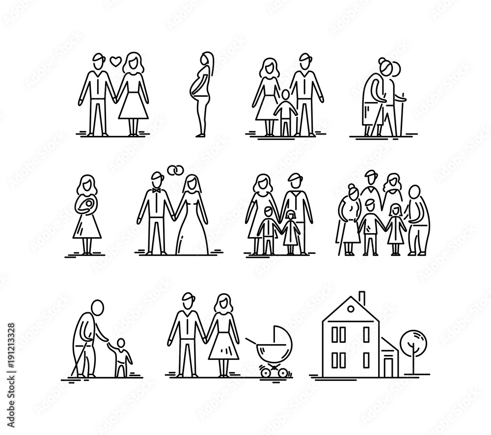 Family development stages. Parents and children. Relationship mother ...