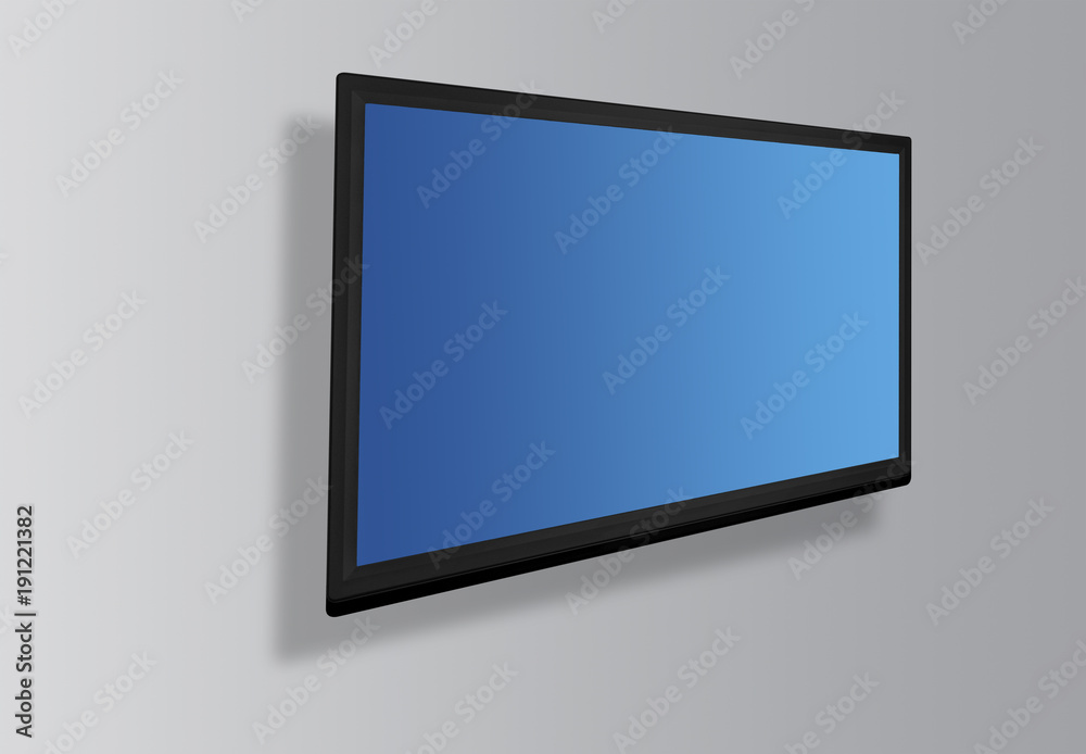 Led or Lcd tv screen hanging on the wall background Stock Photo | Adobe ...
