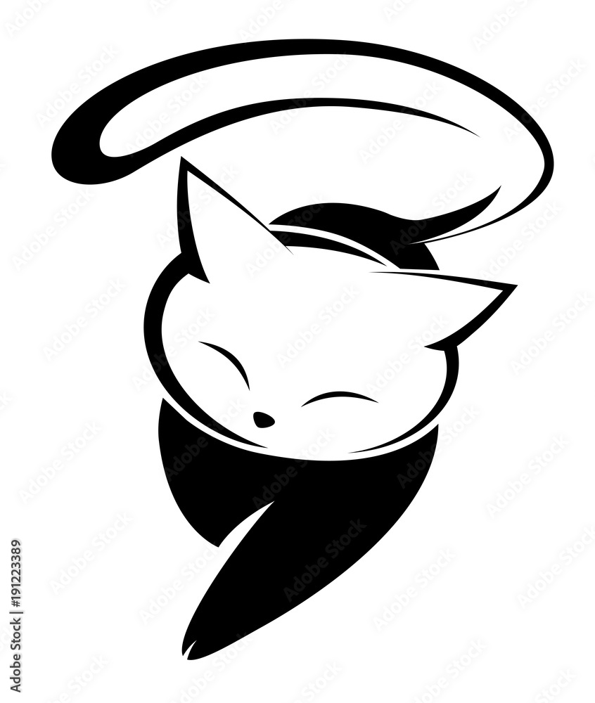 Cat logo illustration on white background. Stock Vector | Adobe Stock