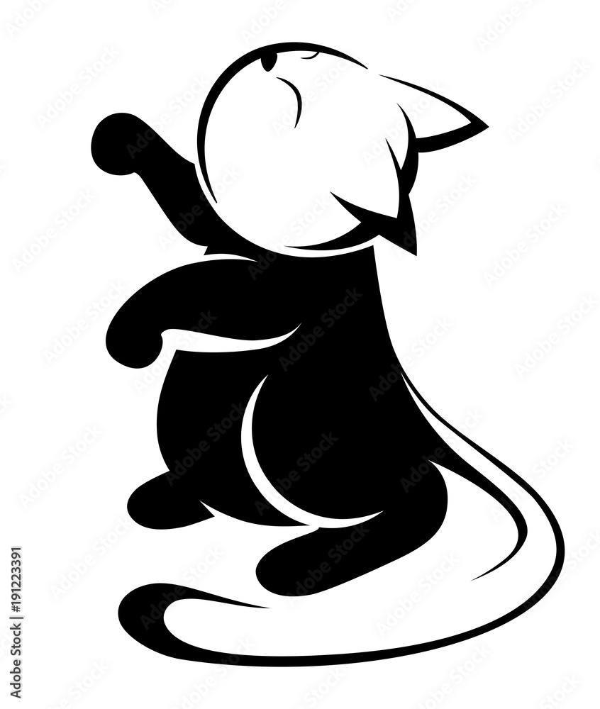 Cat logo illustration on white background. Stock Vector | Adobe Stock