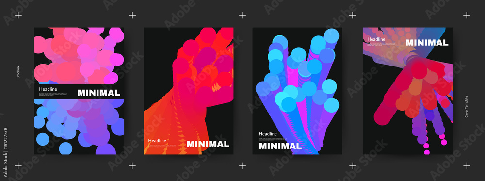 Set of Vector Poster Templates with Paint Splash. Abstract Background ...