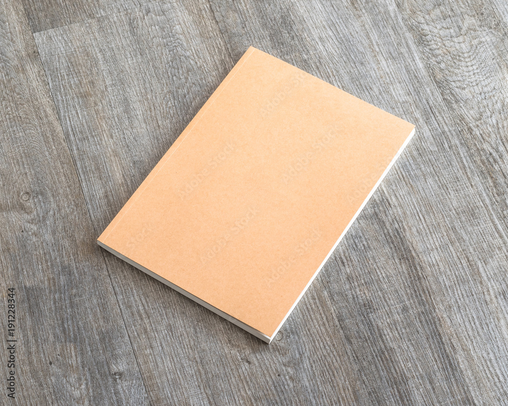 Blank A4 size book with recycle brown paper, cover page for catalog ...