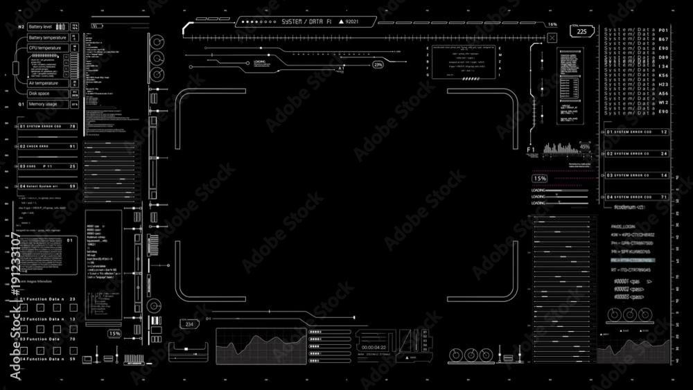 PNG alpha.HUD digital interface.Futuristic infographic elements ...