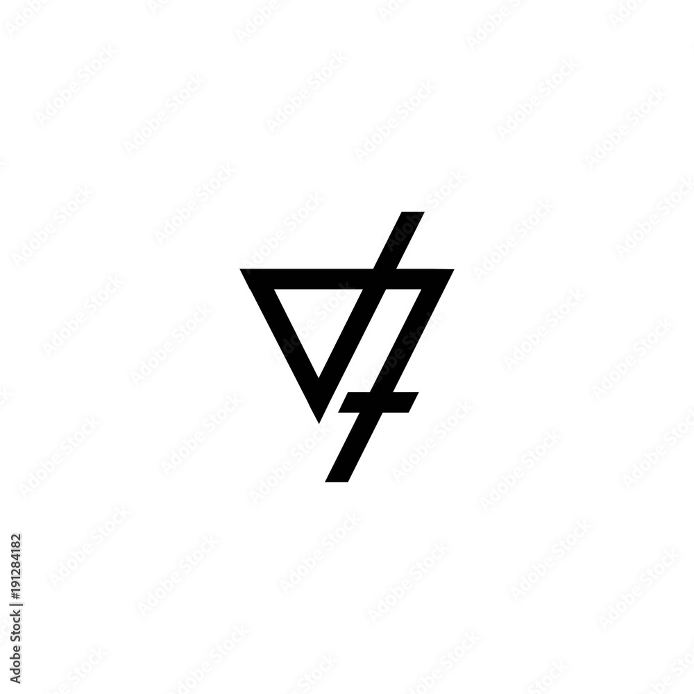 art of letter d and number 7 logo vector Stock Vector | Adobe Stock