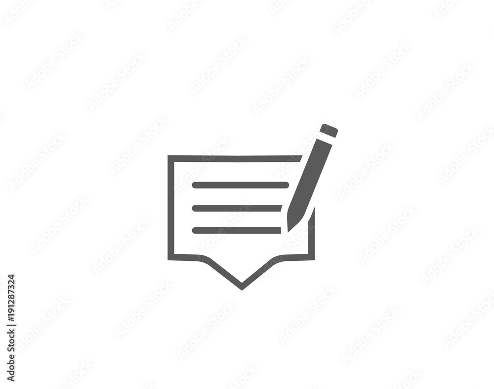 Write a note icon , pen and paper icon, document writing icon Stock ...
