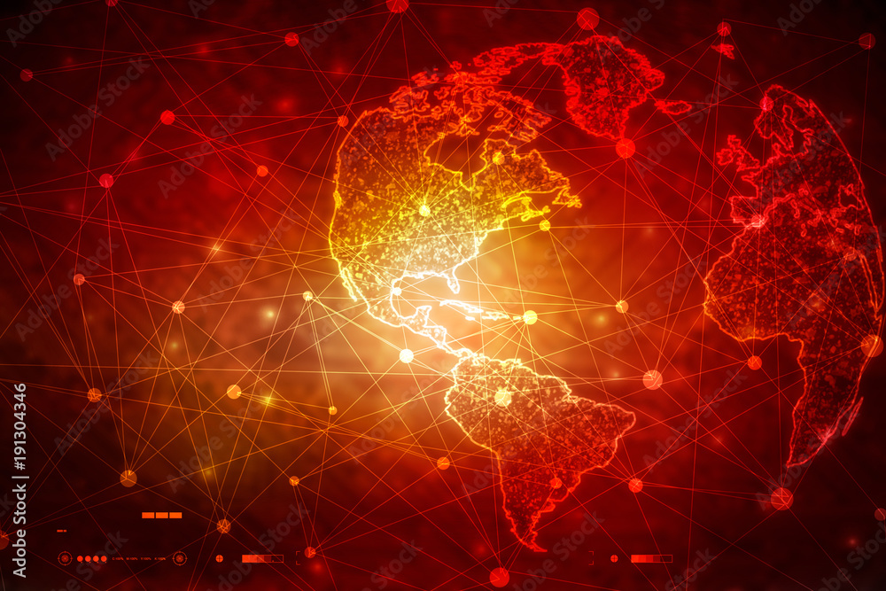 2d illustration world map abstract background Stock Illustration ...