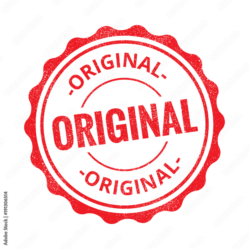 Original grunge retro red isolated stamp on white background Stock ...