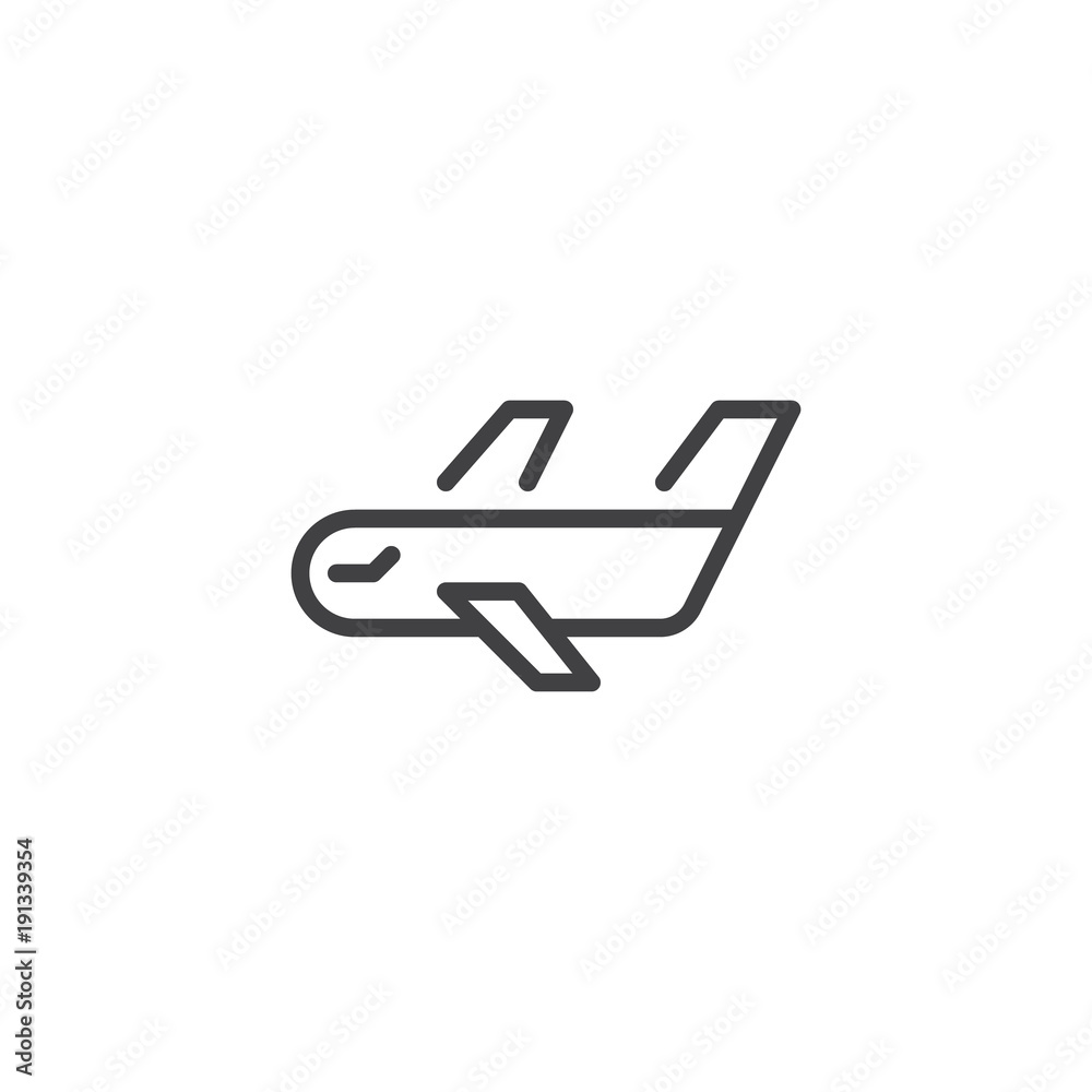 Cargo airplane line icon, outline vector sign, linear style pictogram ...