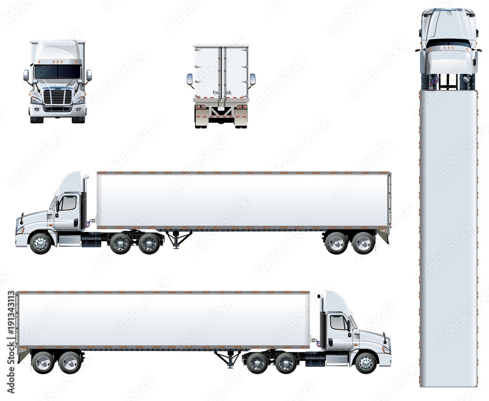 Vector truck template isolated on white Stock Vector | Adobe Stock