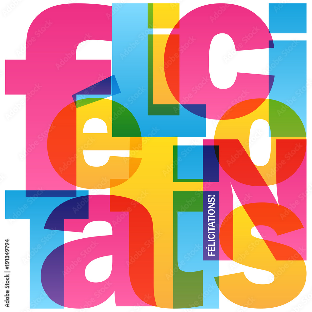 Carte FELICITATIONS ! Stock Vector | Adobe Stock