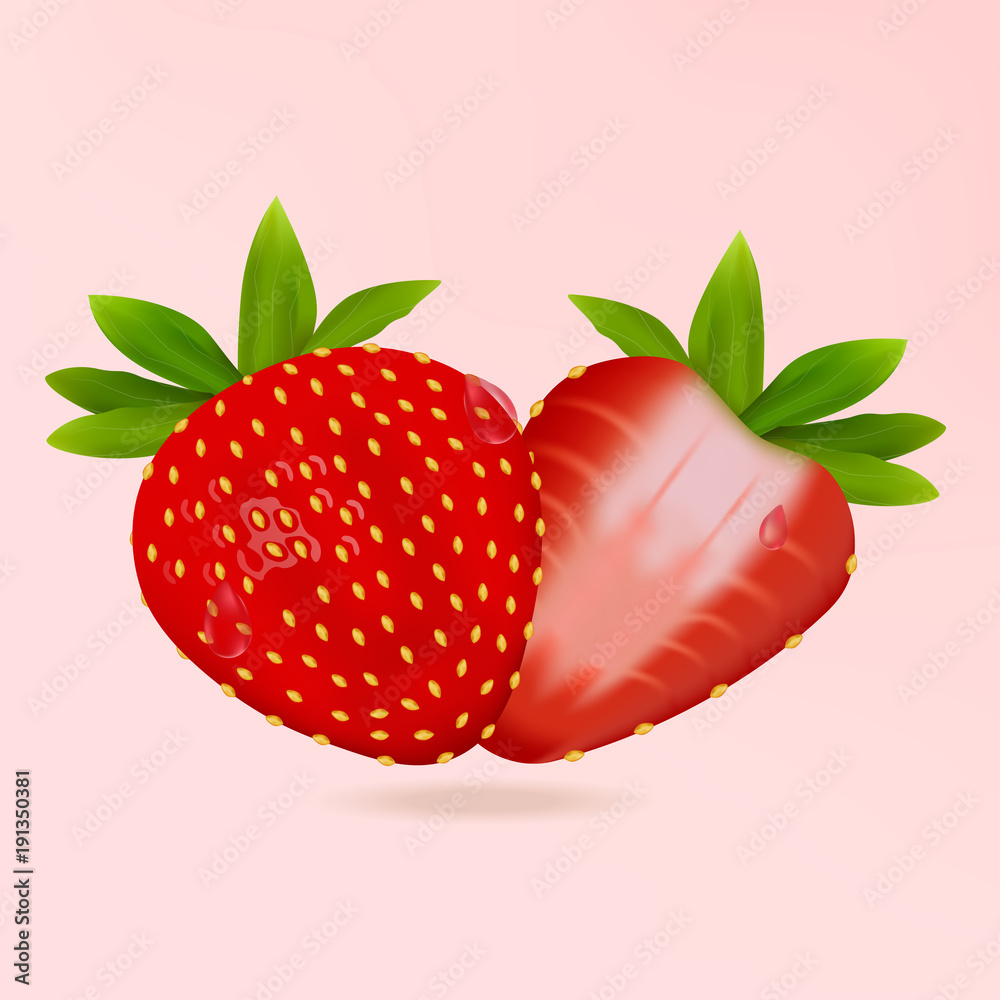 Strawberry Cut In Half Vector