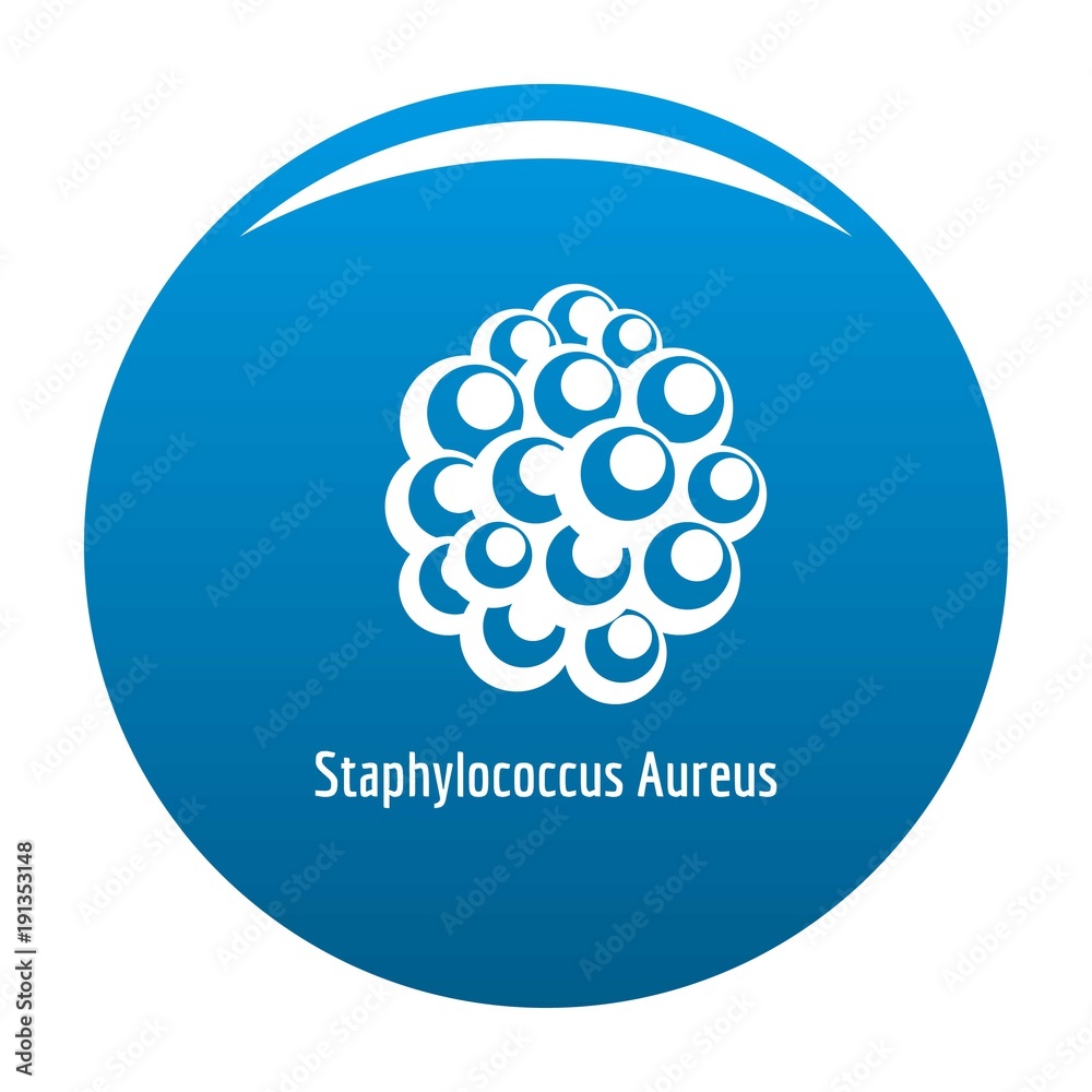 Staphylococcus aureus icon vector blue circle isolated on white ...