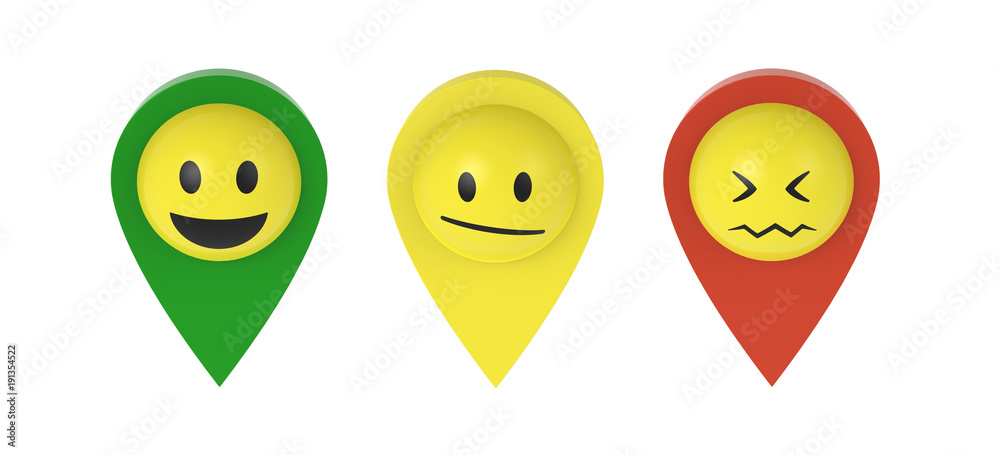 Smiley Markierungen in Ampelfarben Stock Illustration | Adobe Stock