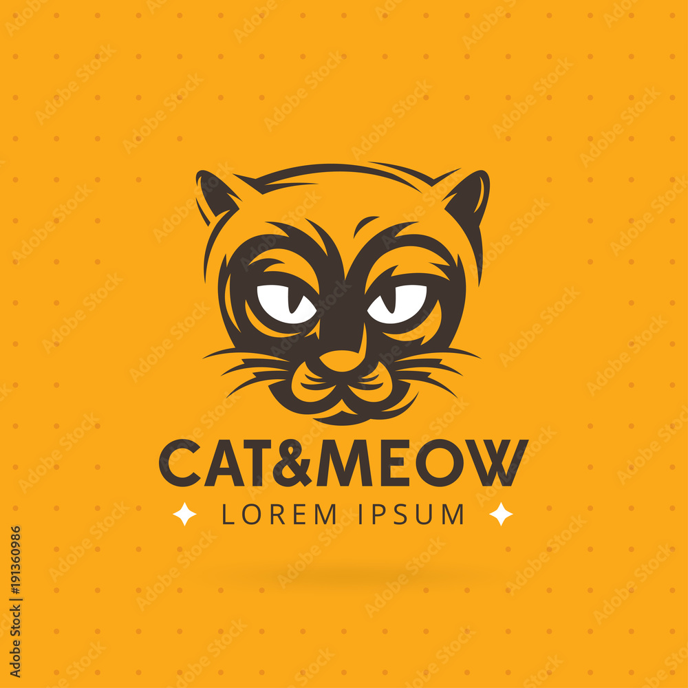 Cat face logo - vector illustration, emblem design. Logo and label ...